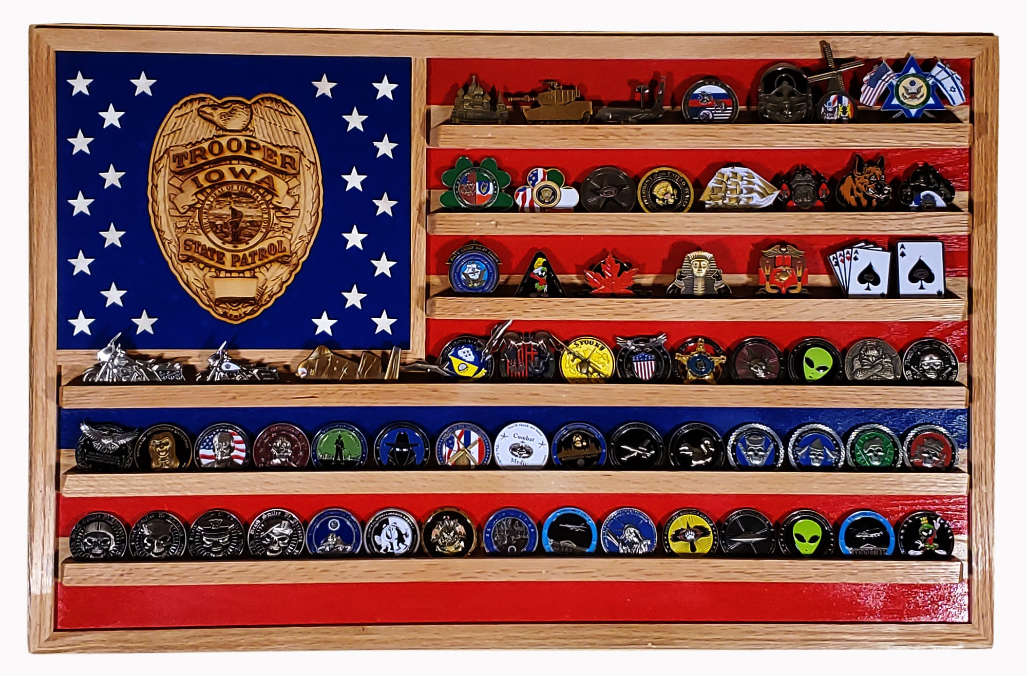 Iowa State Trooper State Police Challenge Coin Display Flag - Etsy