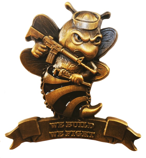 United States Navy Seabees Angry Bee We Build We Fight 2 Challenge Coin ...