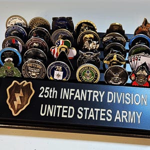 25th Infantry Division Challenge Coin Display - US Army Veteran Made - Etsy