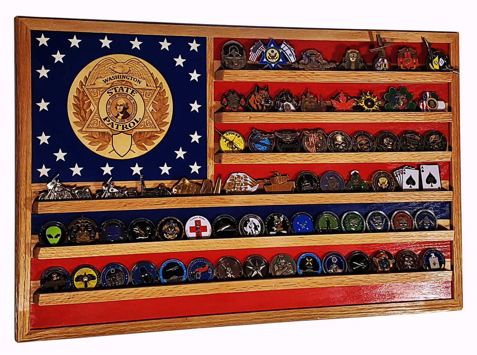 Washington State Trooper State Police Challenge Coin Display Flag 70 ...