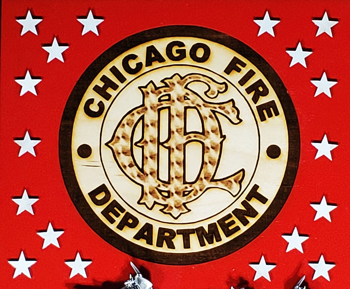 Chicago Illinois Fire Department Challenge Coin Display Flag 36x20 - Etsy