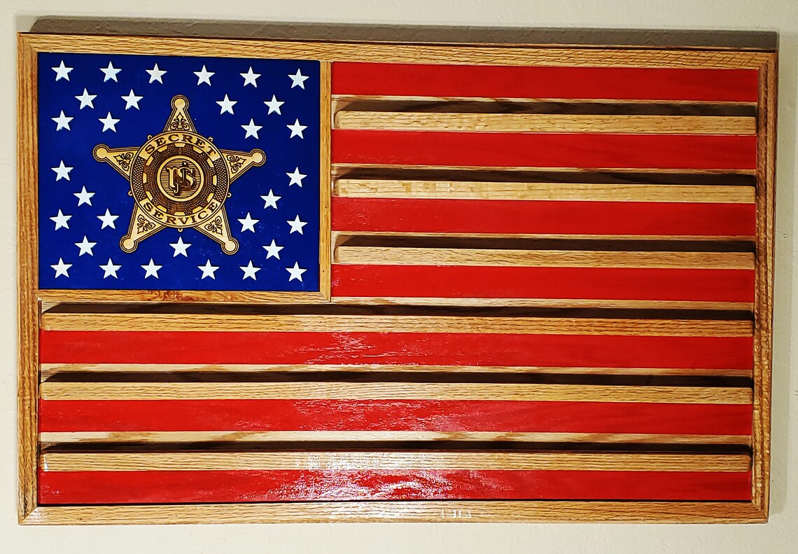 US Secret Service Challenge Coin Flag Display 36x20 Inches - Etsy