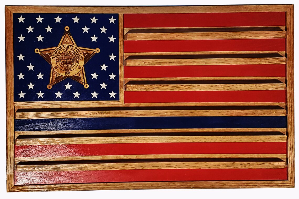 Oregon State Trooper / Police Challenge Badge Coin Display 70-100 Coins ...