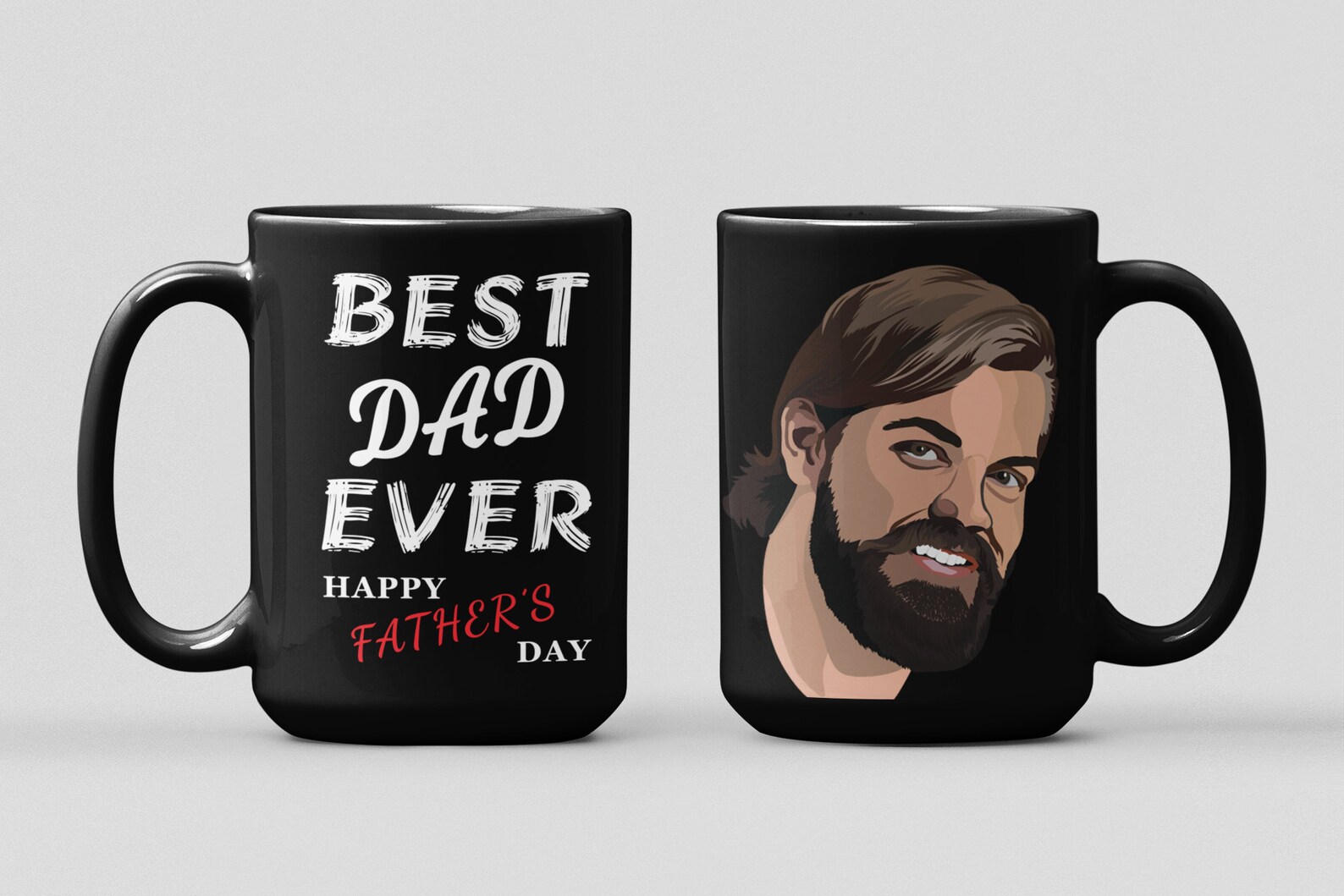 Best Dad Ever Mug, Fathers day mug, Personalised Fathers Day Mug, Face ...