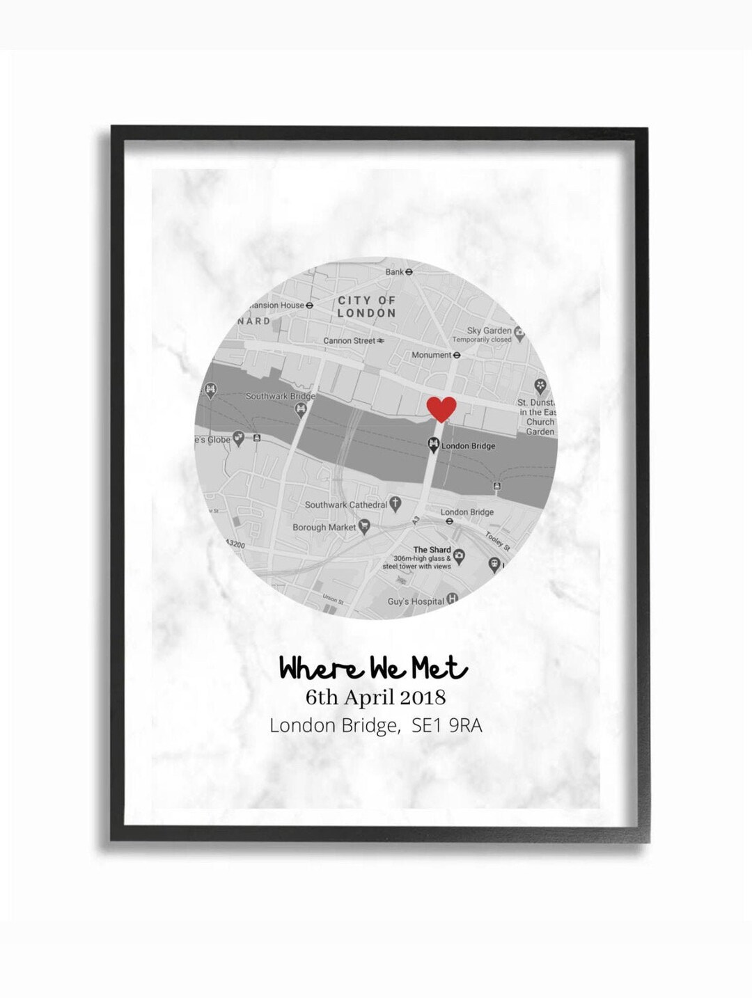 Custom Where We Met/our First Date Print Valentines Wall Art Special ...