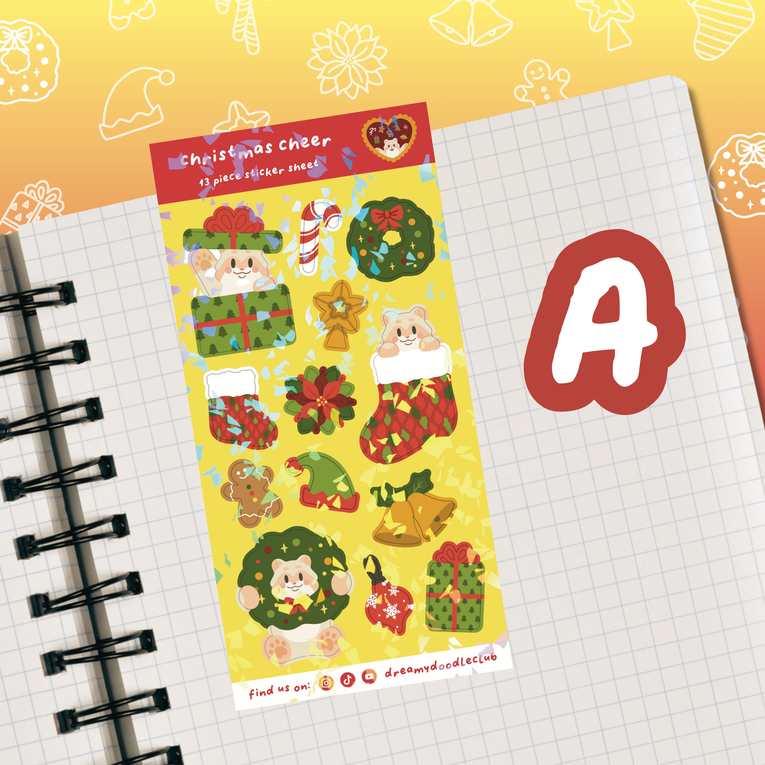 Cute Kawaii Christmas Sticker Sheet Journaling Scrapbooking Decoration ...