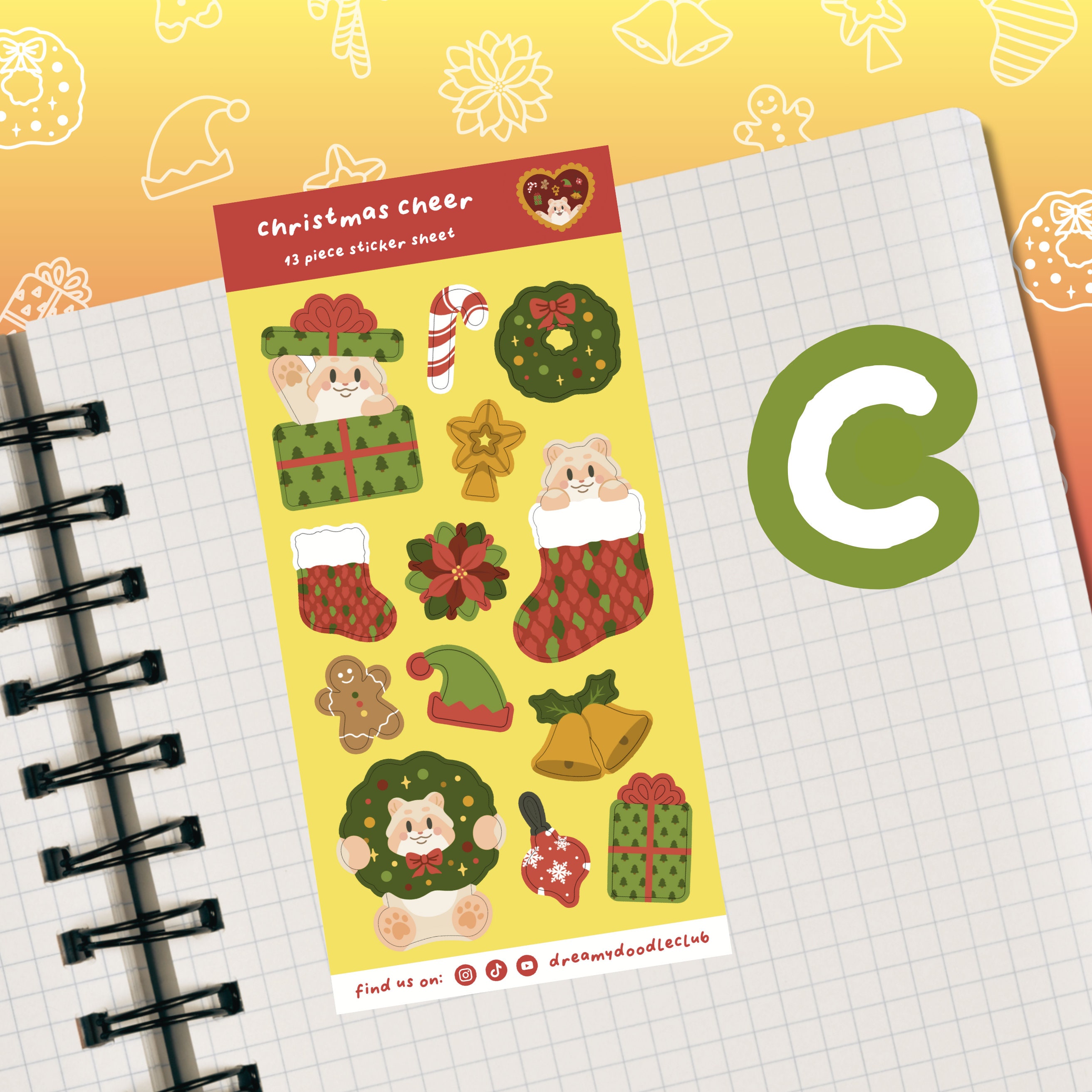 Cute Kawaii Christmas Sticker Sheet Journaling Scrapbooking Decoration ...