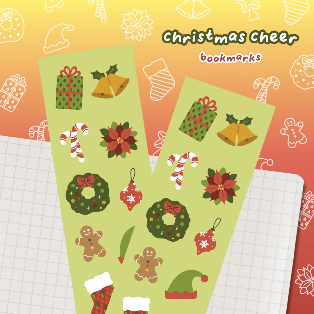 Cute Kawaii Christmas Bookmarks Cartoon Character Stationery Santa ...