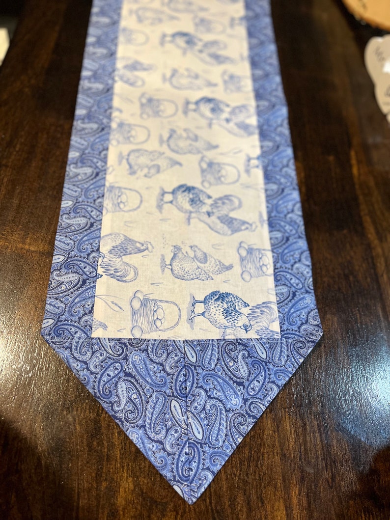 Blue Rooster Chicken Kitchen Table Runner - Etsy