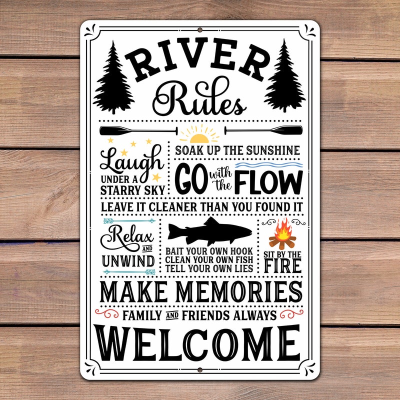 River Sign - Etsy
