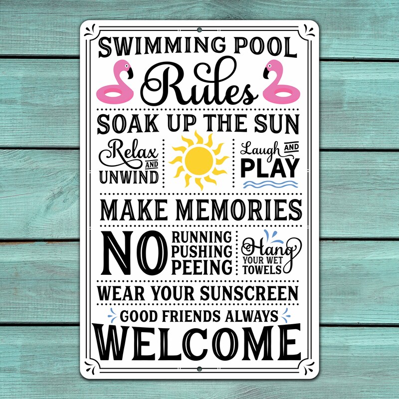 Swimming Pool Signs - Etsy