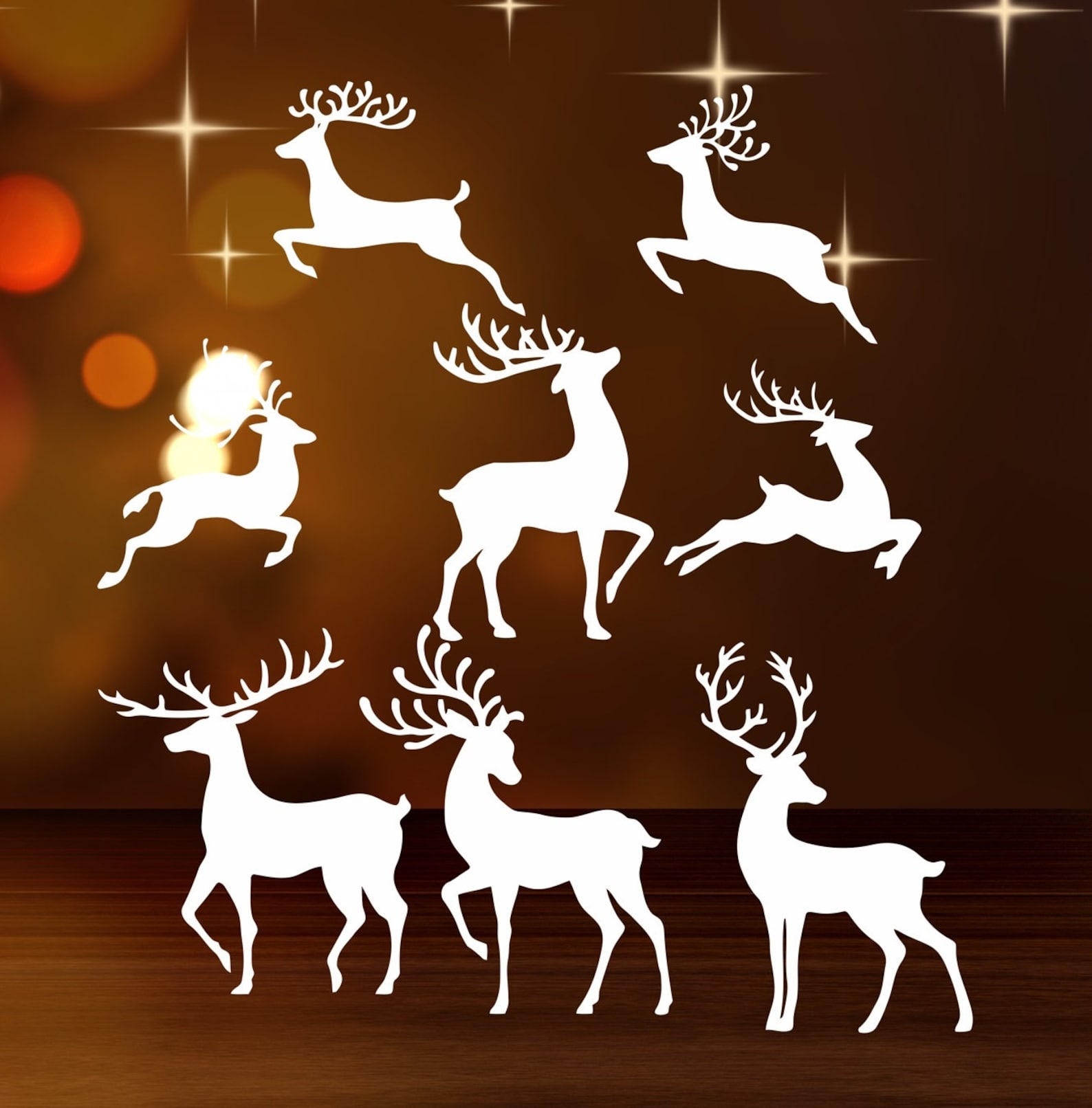 Christmas Reindeer Decor Digital File 3-4 Mm for Laser and CNC - Etsy