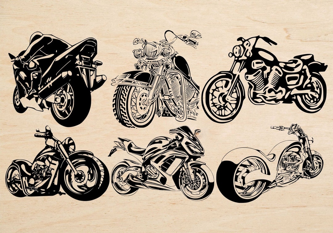 Motorbike Digital File for Laser and CNC | Ai Svg Dxf Dwg Eps | Laser ...