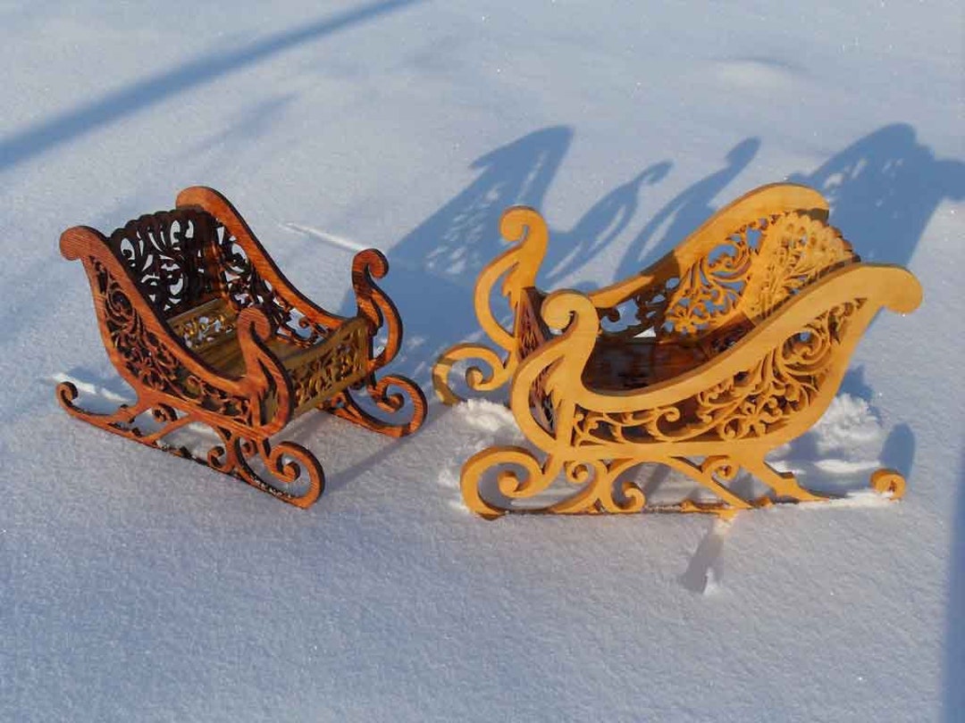 Christmas Santa Sleigh Decor Digital File 3mm for Laser and CNC | Dxf ...