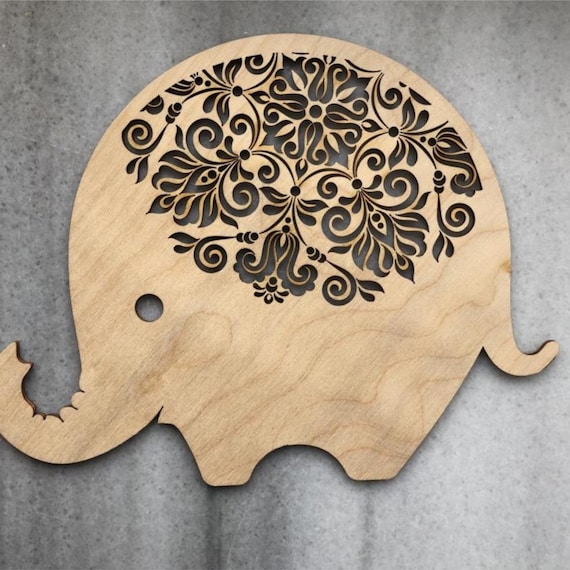 Cute Elephant Wall Decor Digital File for Laser and CNC DXF | Etsy