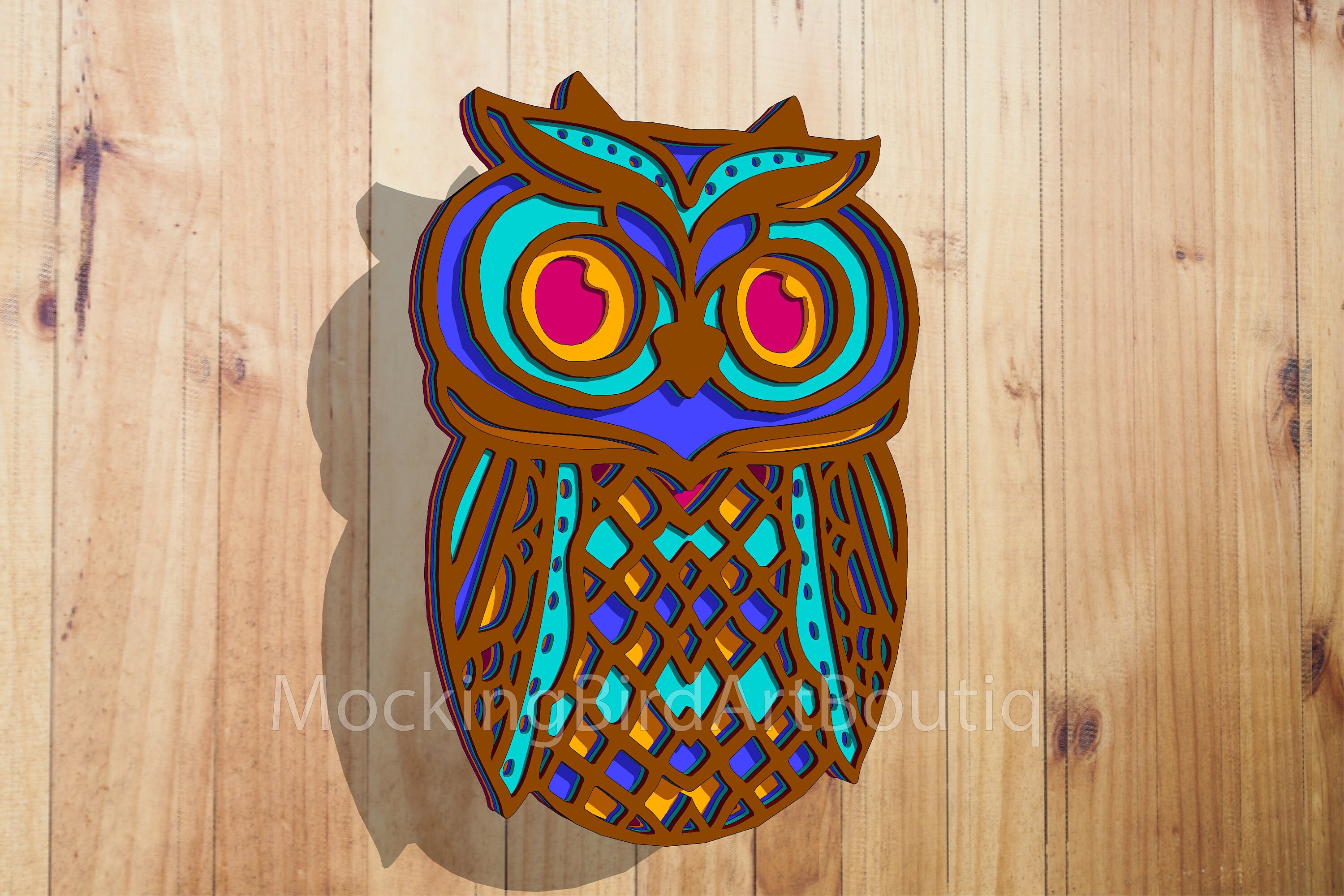 Owl Multi Layers File for Laser, CNC, Cricut, Silhouette | Ai Dxf Svg ...