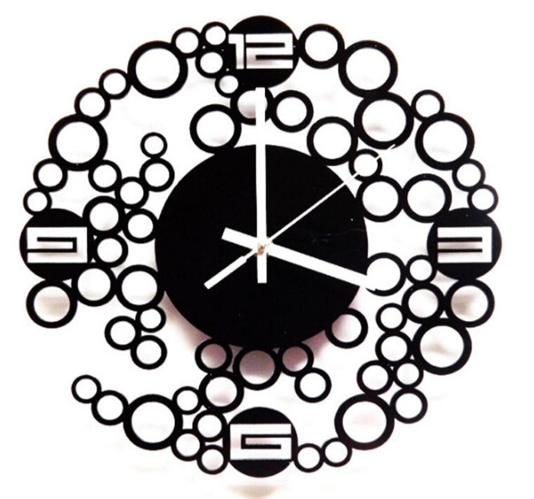 Wall Clock Art Digital File for Laser | Clock Svg Dxf PDF Eps Ai | Art ...
