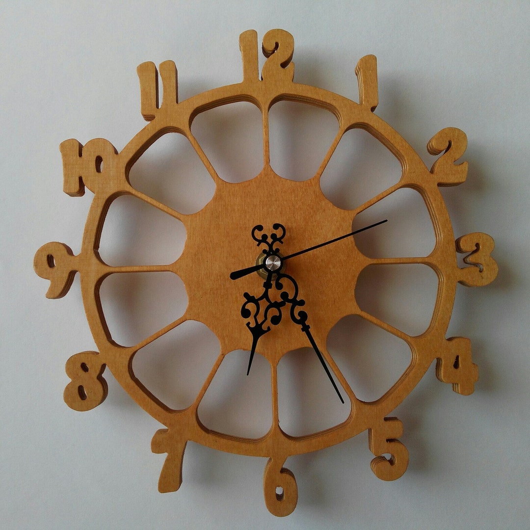 Wall Clock Art Digital File for Laser | Clock Svg Dxf PDF Eps Ai | Art ...
