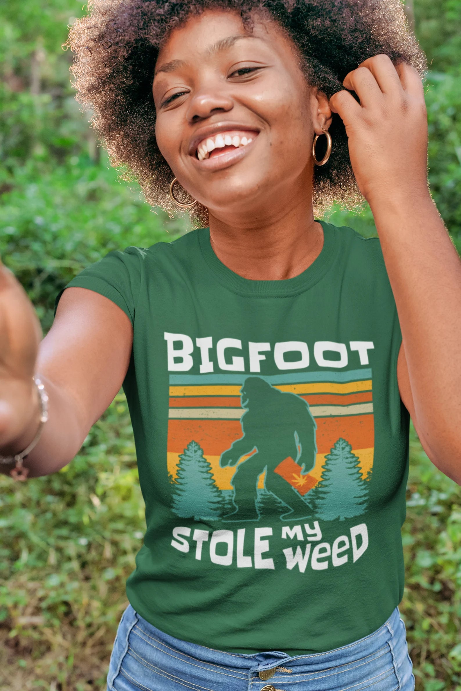 Weed Bigfoot T Shirt, Sasquatch Stoner Marijuana Pothead Present, Funny ...