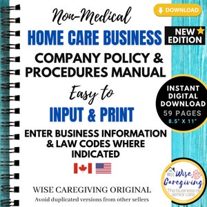 Personal Care Policy and Procedure Manual Template Enter - Etsy