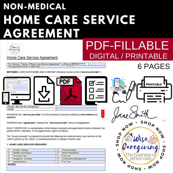 Non Medical Homecare Forms - Etsy