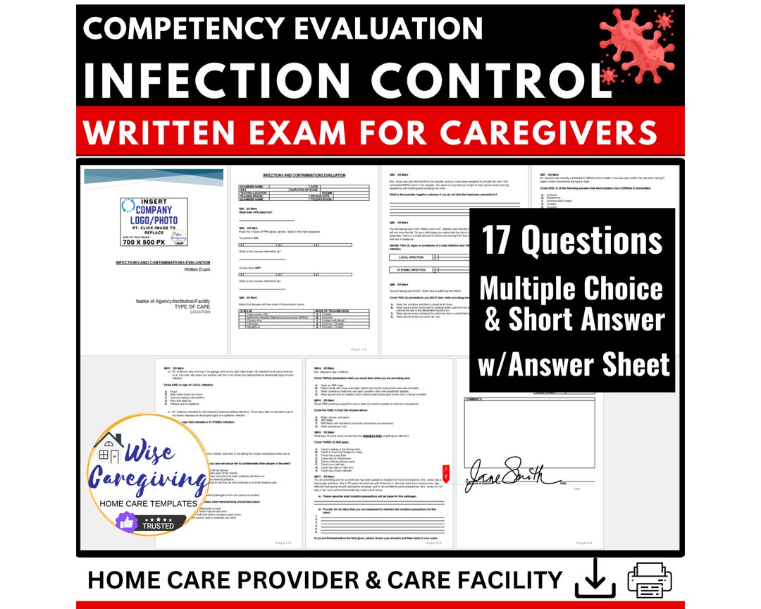 Infection Control Written Test, Home Care Provider and Care Facility ...