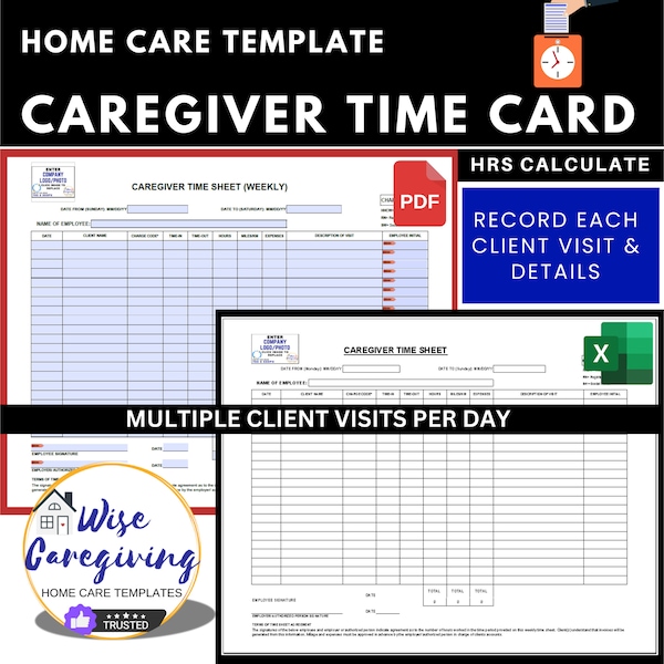 Printable Weekly Timesheet Template - Etsy