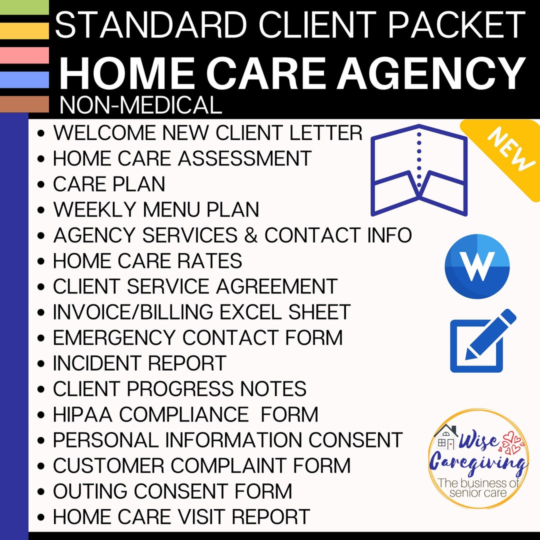 Home Care Client Packet Professional Editable Templates - Etsy