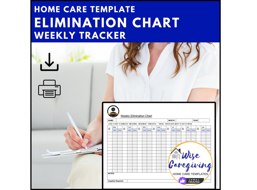 Personal Care Elimination Chart Template, Toileting, Personal Care Log ...