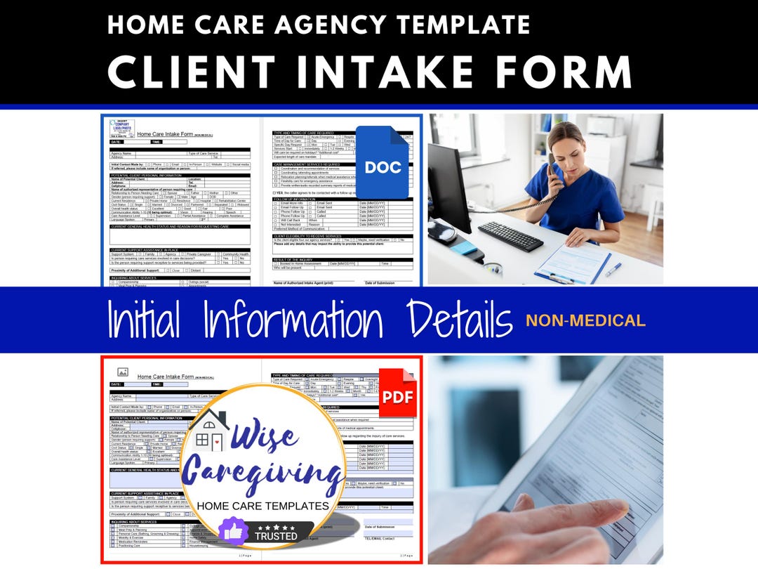 Non Medical Client Intake Form, Home Care Initial Information ...