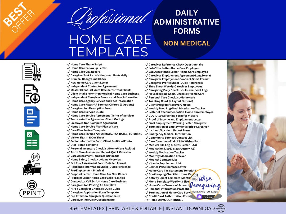 ULTIMATE Home Care Business Forms Bundle, Non-medical Agency Templates ...