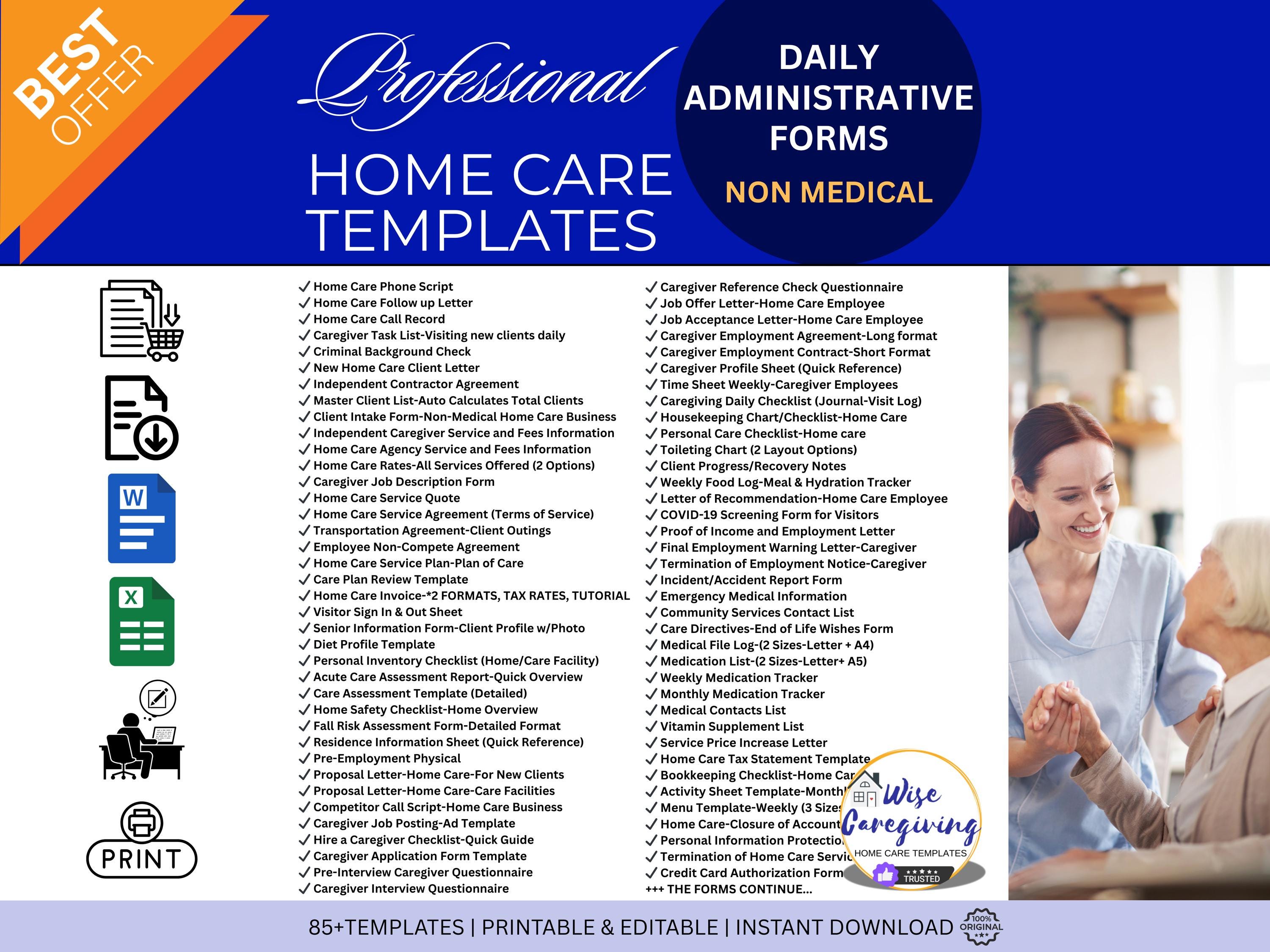 ULTIMATE Home Care Business Forms Bundle, Non-medical Agency Templates ...