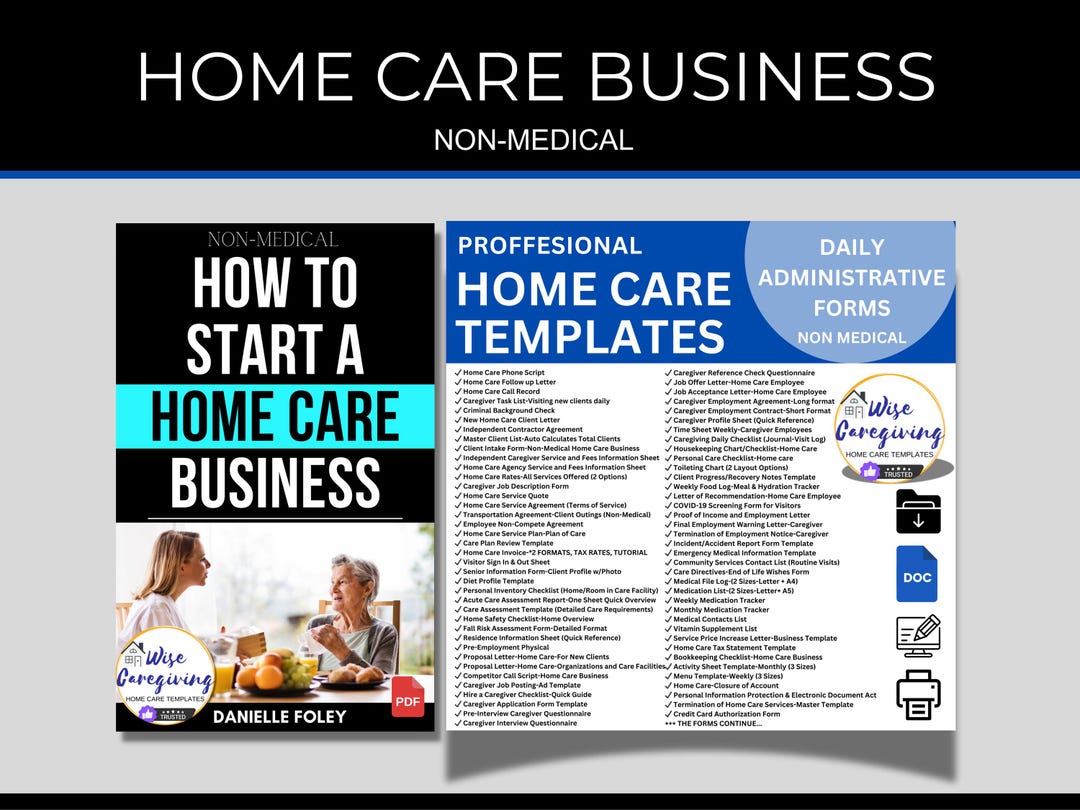 Home Care Business Templates, US Administrative Operational Forms (MS ...