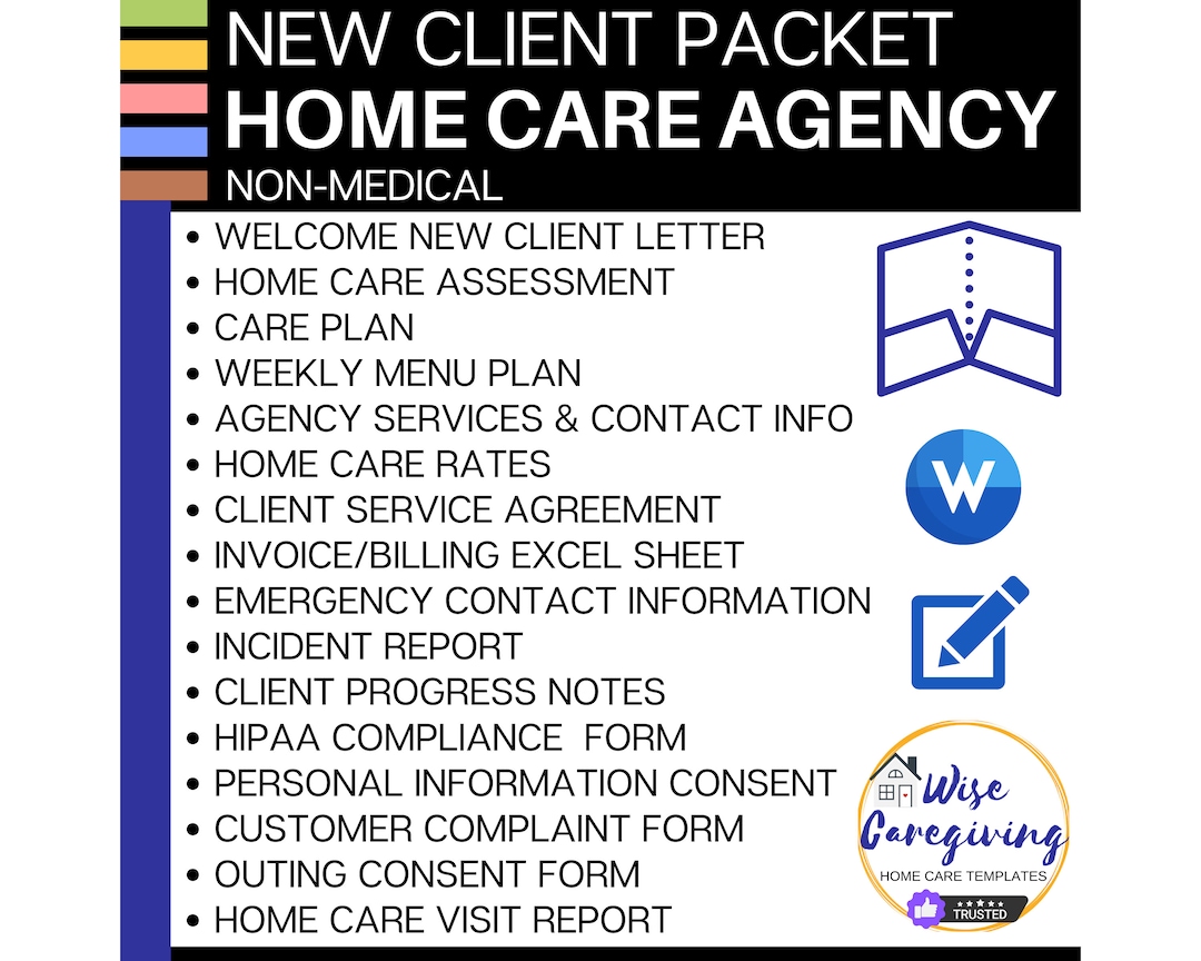 Home Care Client Packet Professional Editable Templates - Etsy