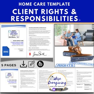 Home Care Client Rights & Responsibilities Template (MS Word, Editable ...