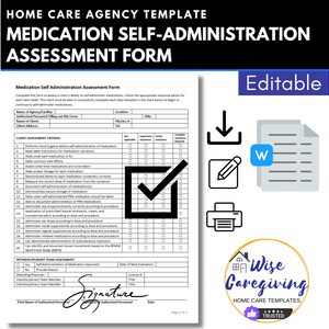 Medication Self-administration Assessment Form for Clients, Home Care ...