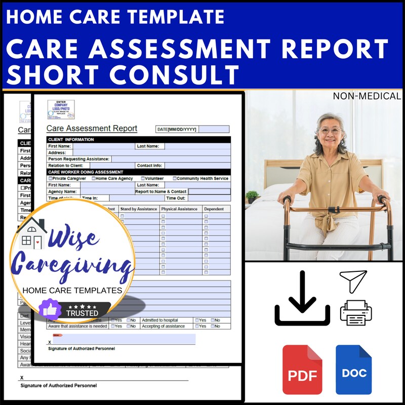 Nurse Home Health Assessment Form - Etsy
