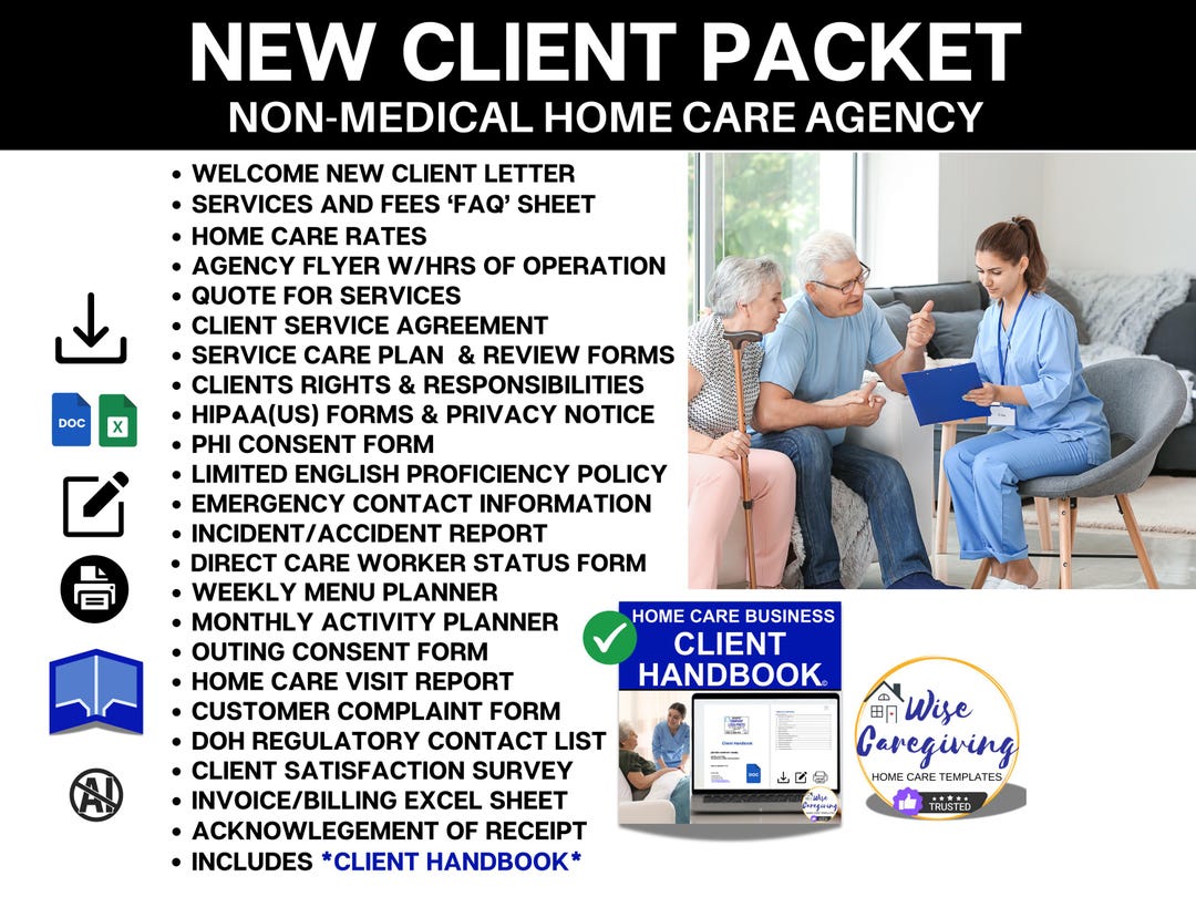 Home Care Client Intake Folder, Professional Editable Agency Form ...