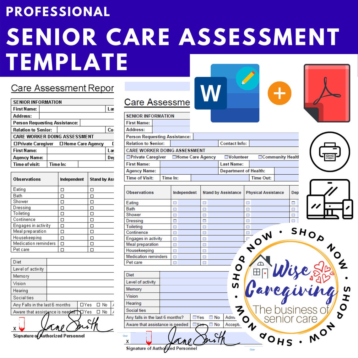 Senior Care Assessment Template Home Health Care Evaluation Etsy senior-care-assessment-template-home-health-care-evaluation-etsy