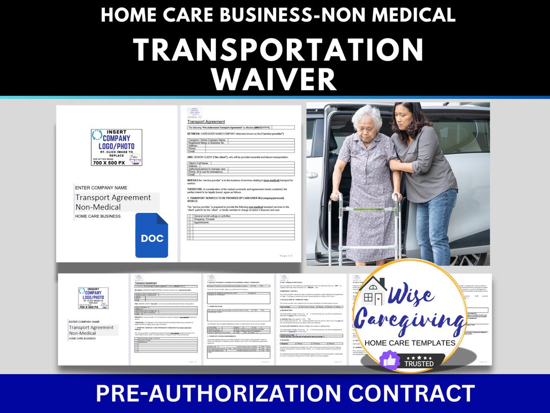 Home Care Transport Agreement Template: Editable MS Word Form - Etsy