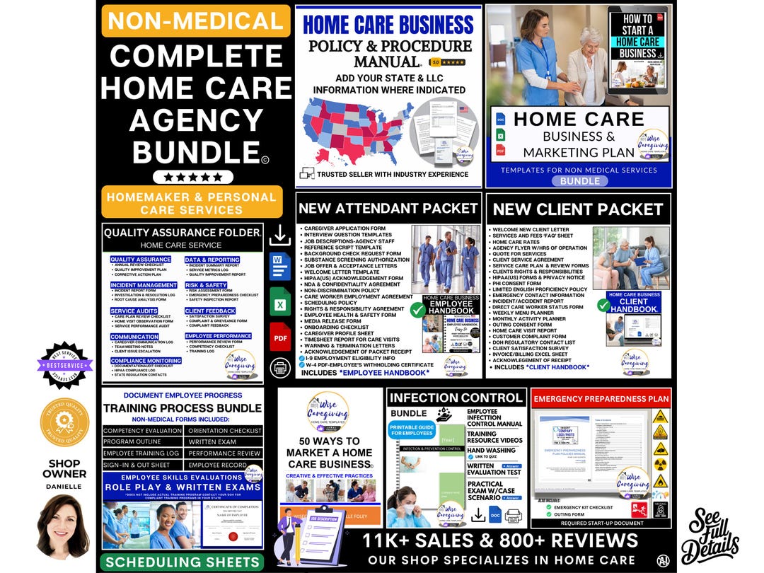 Personal Care Agency Business Bundle, Policy and Procedure Manuals ...