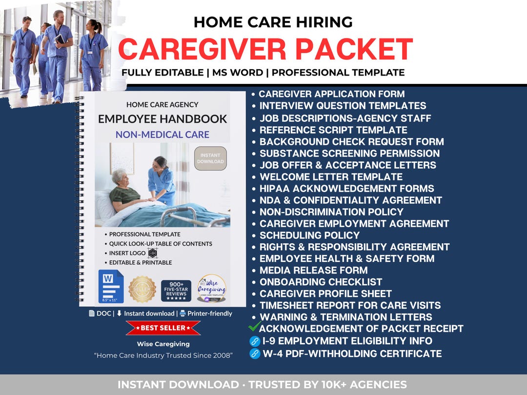 ULTIMATE Caregiver Employee Packet: US Non-medical Home Care Business ...