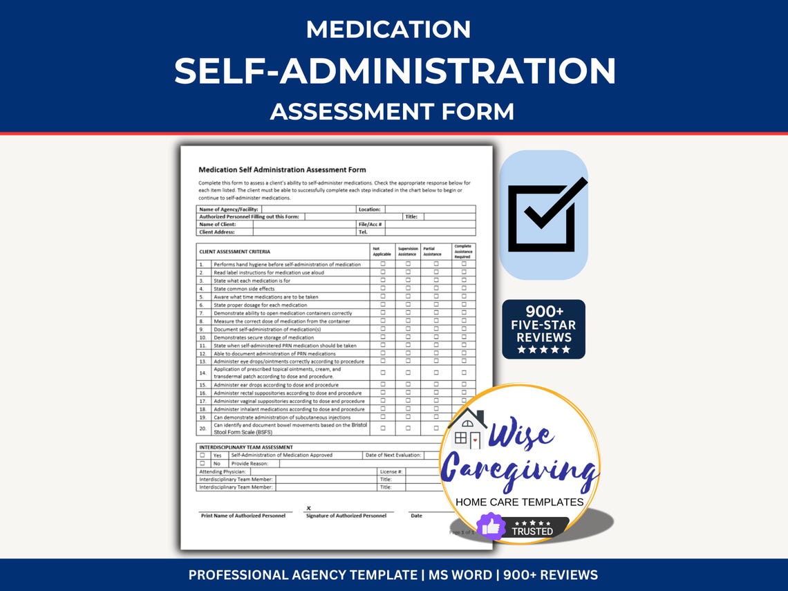 Medication Self-administration Assessment Form: Home Care Evaluation ...