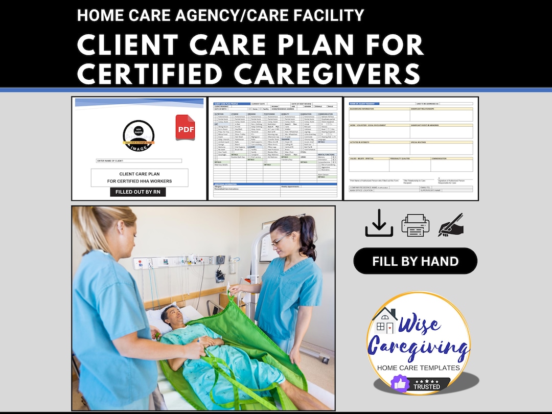Non-medical ADL Care Plan Form Template for Trained & Certified Workers ...