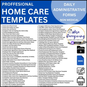 Home Care Templates Bundle, Client Intake Forms, Assessments, Care ...
