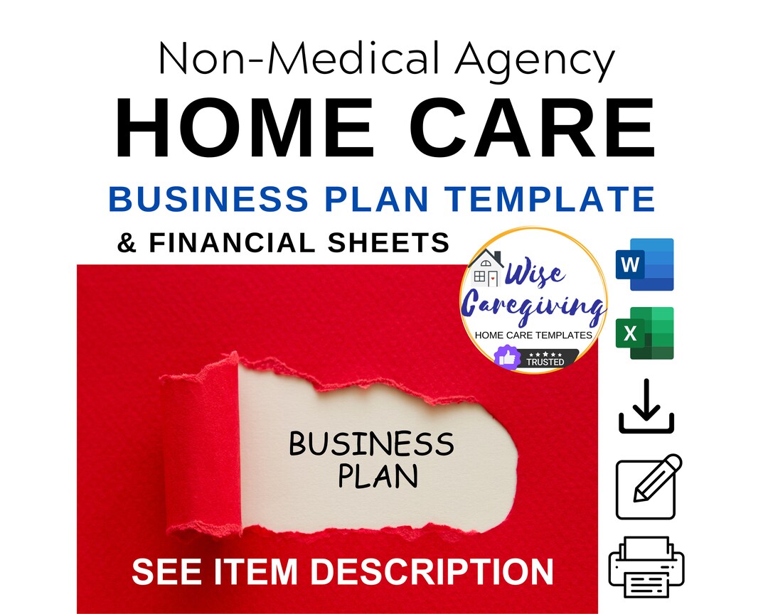 Personal Care Agency Business Plan Template, Marketing Plan, Financial ...