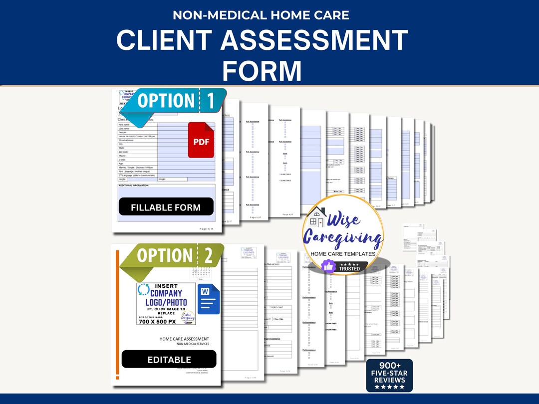 Non-medical Home Care Client Assessment Template: Client Information ...