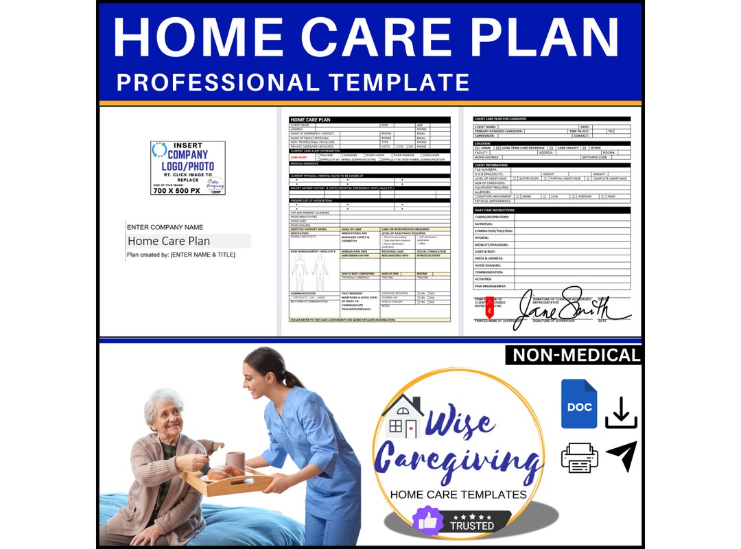 Home Care Plan Templates, Non Medical Provider, Personal Care Agency ...