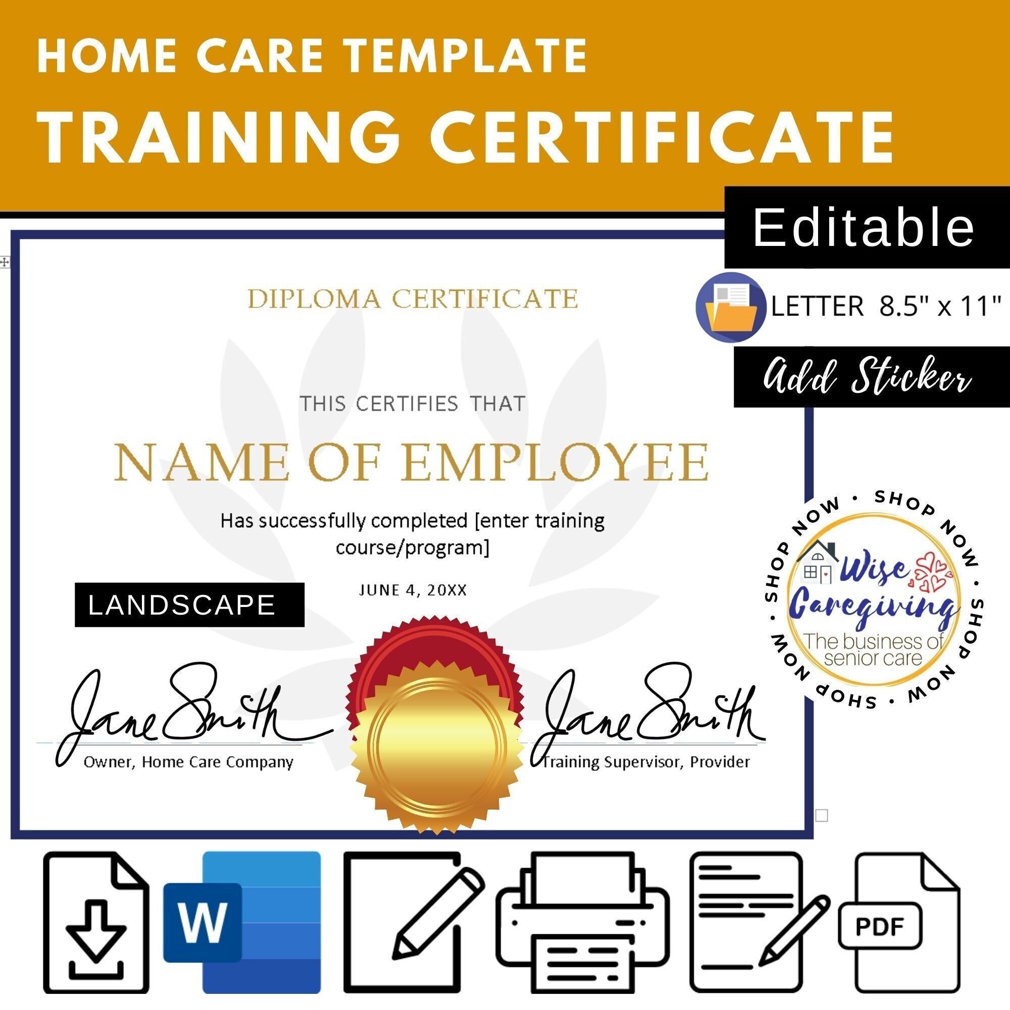 Certificate Of Support Sample