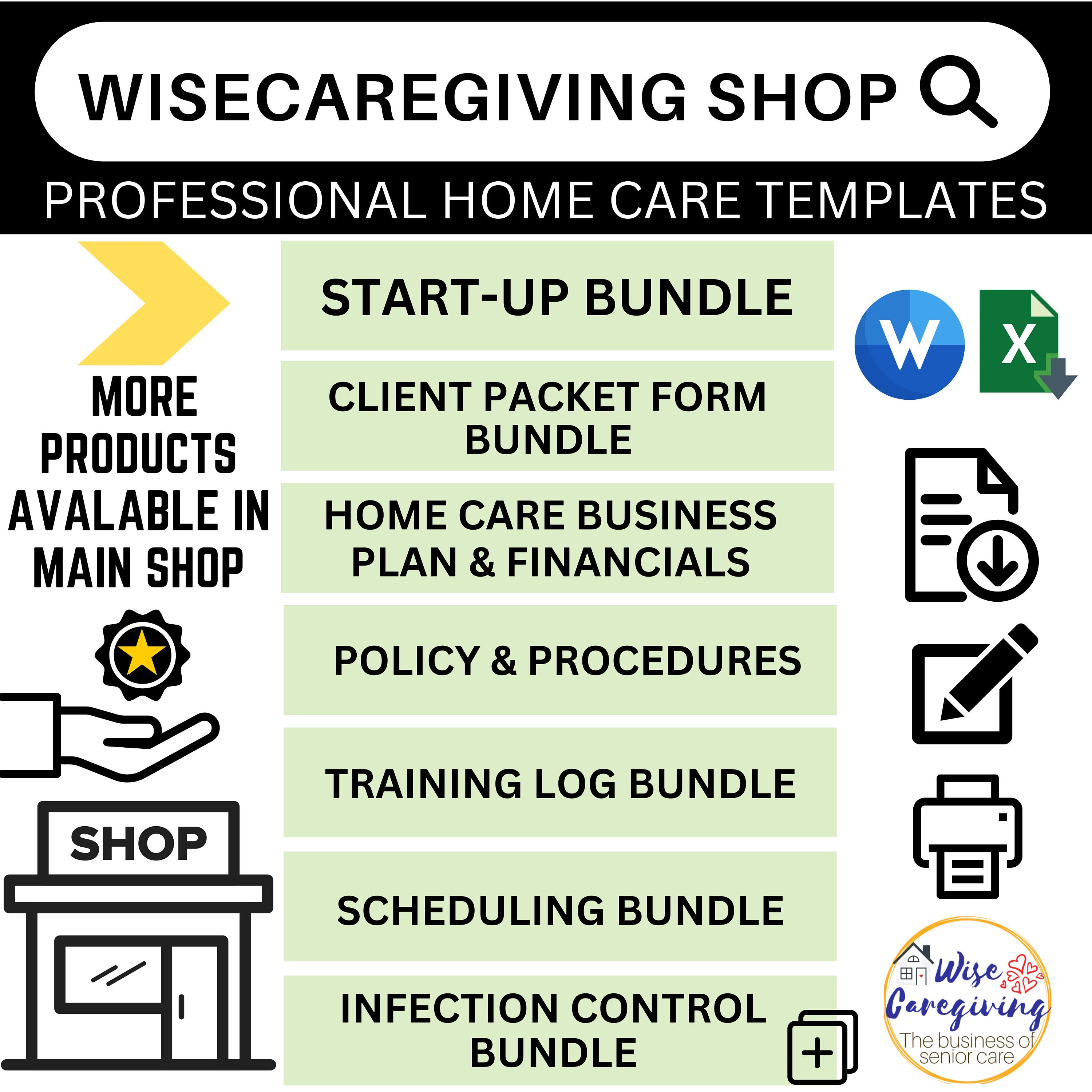 Home Care Business Invoice Template Caregiving Services Home - Etsy